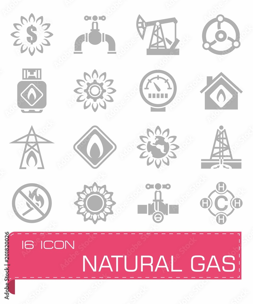 Vector Natural gas icon set Stock Vector | Adobe Stock
