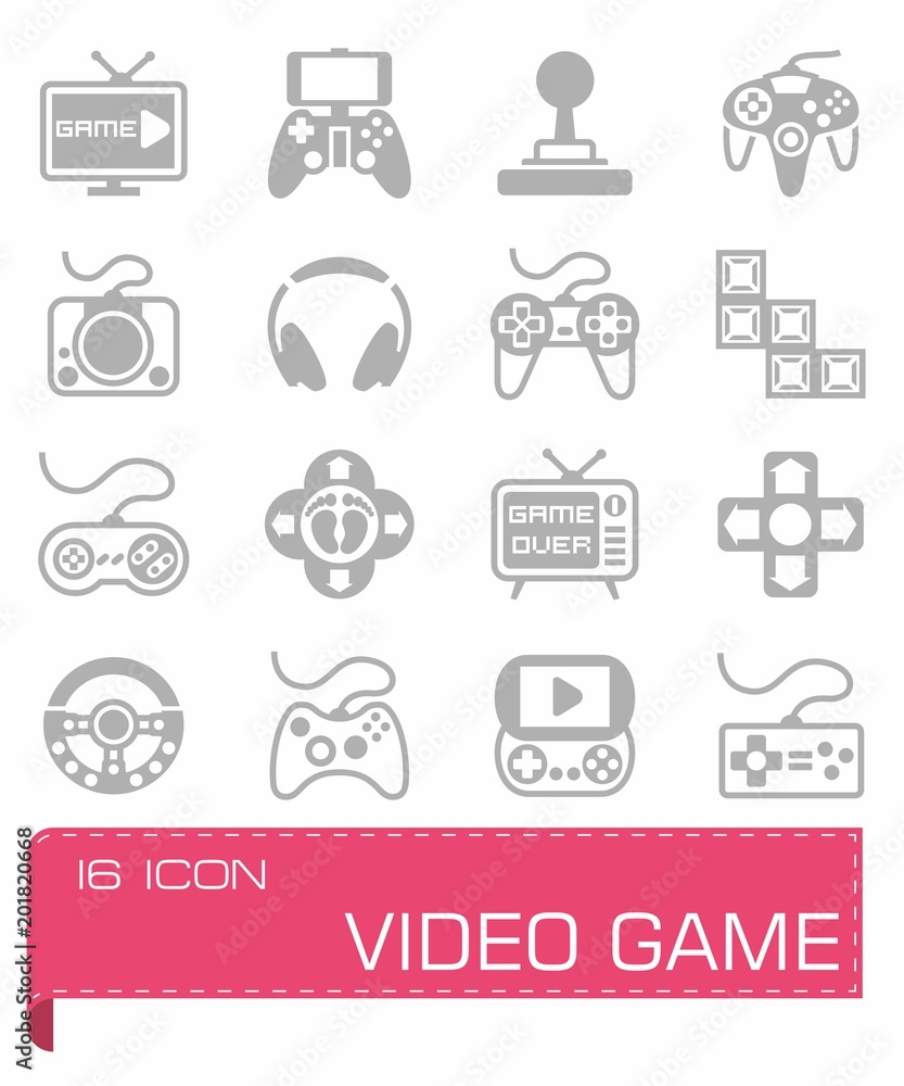 Vector Video game icon set Stock Vector | Adobe Stock