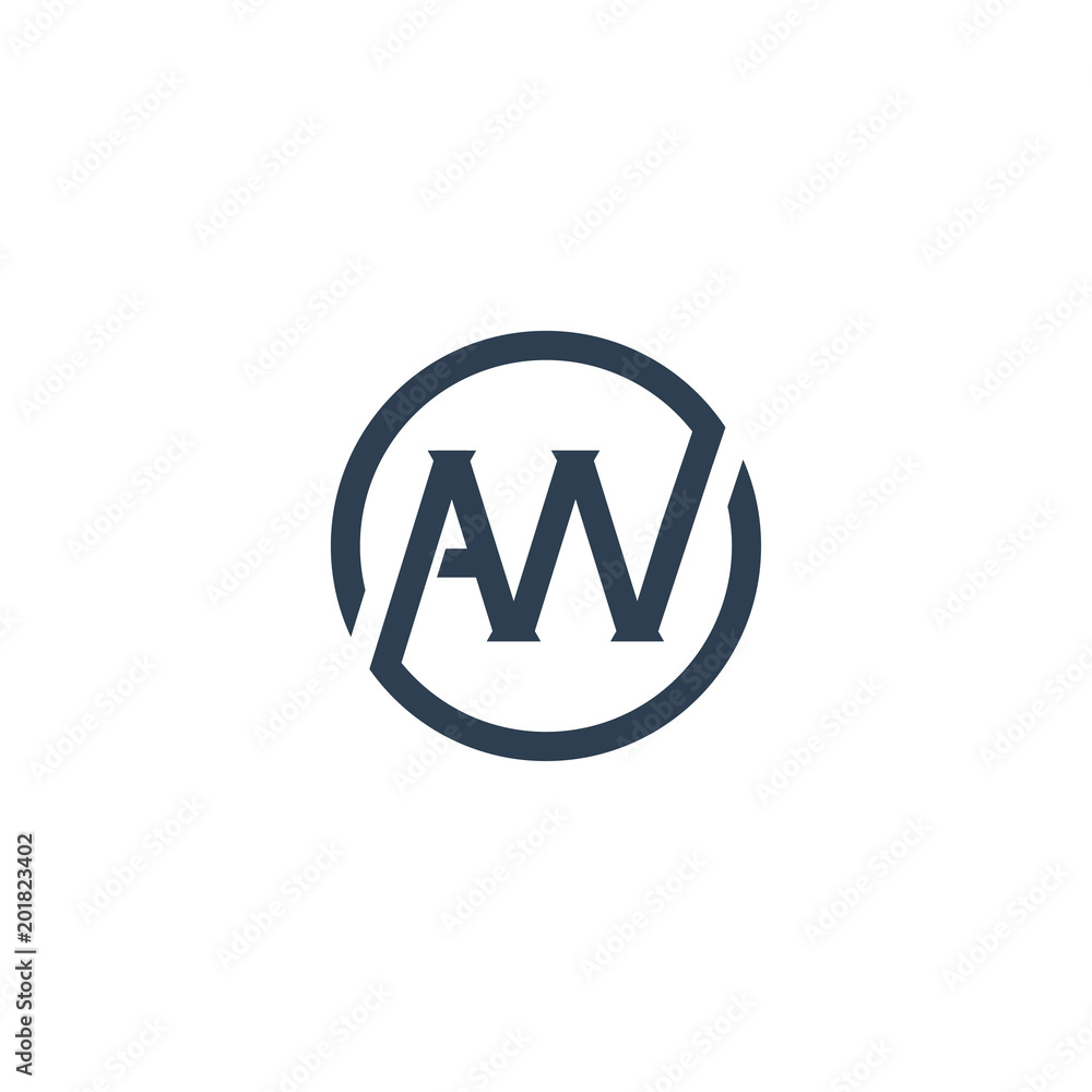 initial letter logo AW - Vector Illustration Stock Vector | Adobe Stock