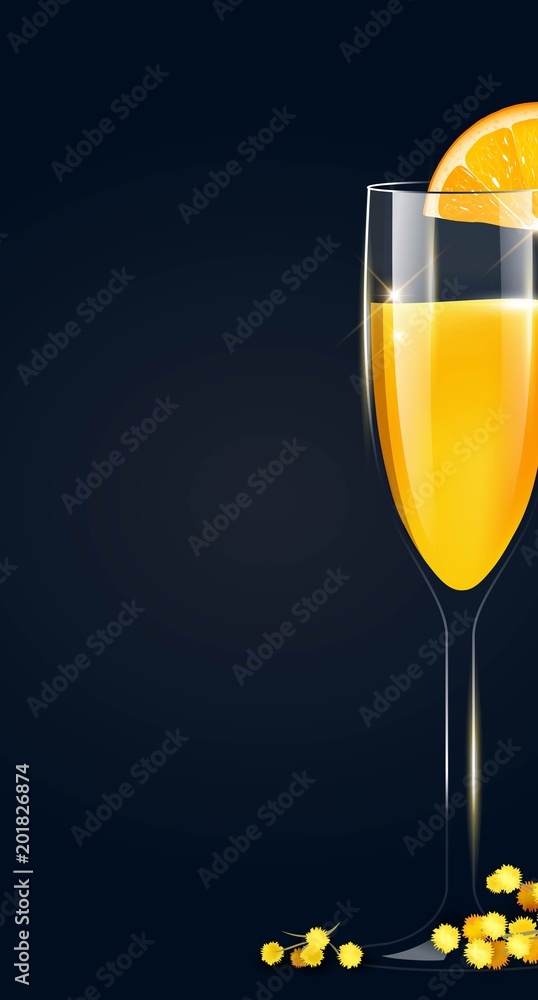 Cocktail Party invitation. Flyer or poster design with mimosa cocktail ...