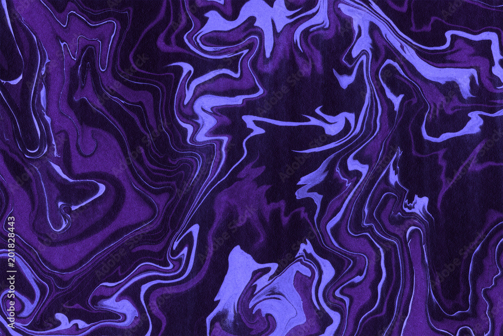 Suminagashi marble texture hand painted with indigo ink. Digital paper ...