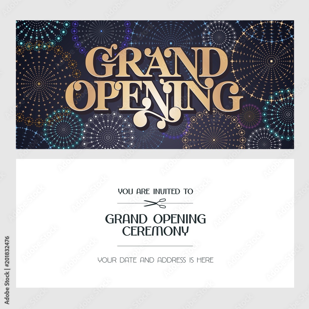 Grand opening vector illustration, invitation card Stock Vector | Adobe ...