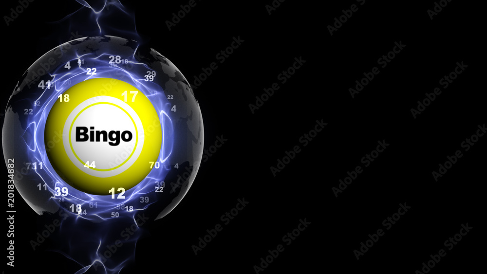 BINGO Text Animation Around the Bingo Ball, Rendering, Background ...