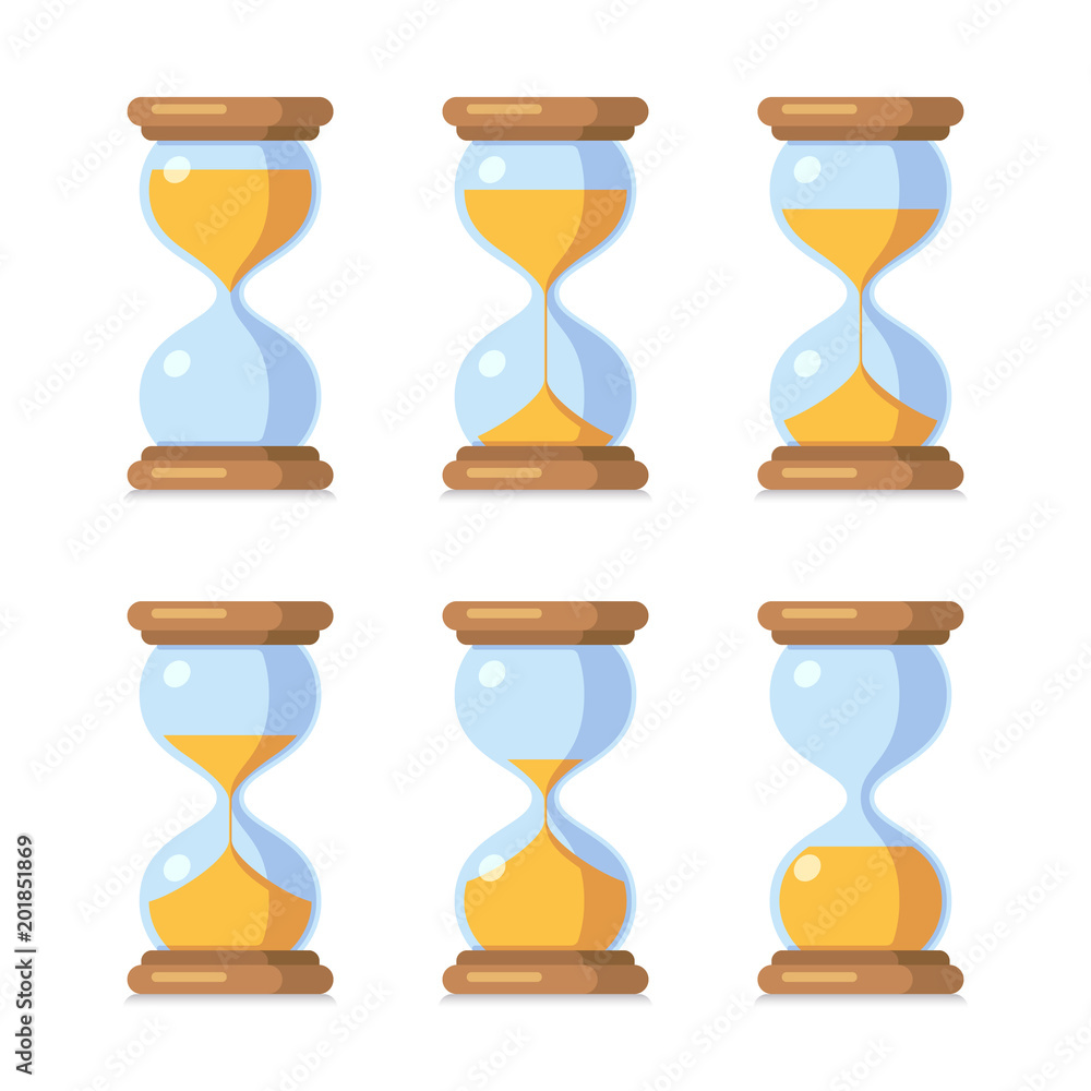 Cartoon hourglass. Antique sand clock sprite sheet animation. Vector ...