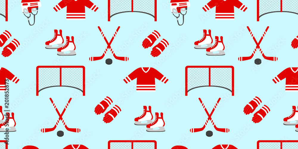 Ice hockey seamless pattern. vector background. Men's ice hockey ...
