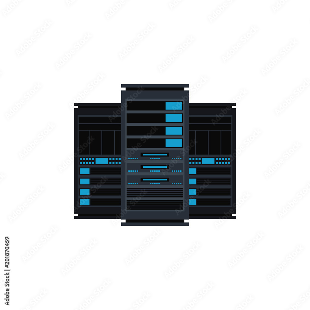 Server room on network and telecommunication technology conceptual ...