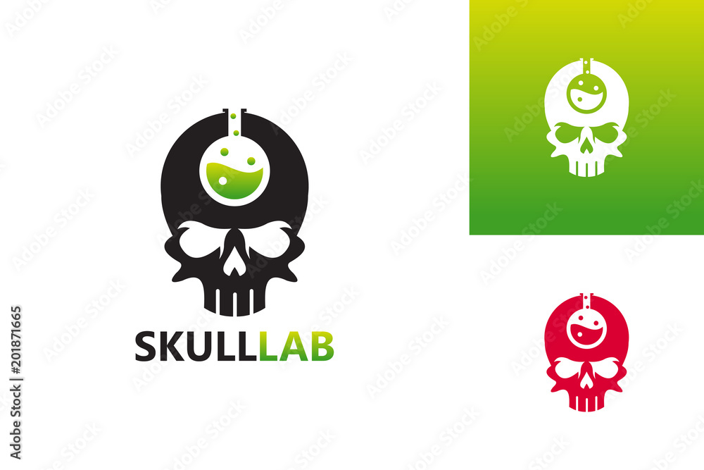 Skull Lab Logo Template Design Vector, Emblem, Design Concept, Creative ...