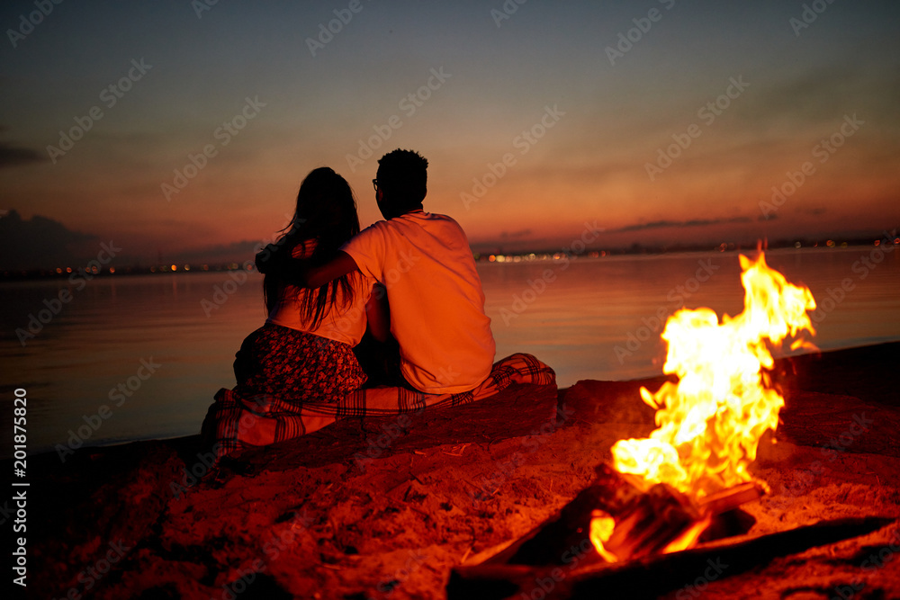 Romantic Beach Bonfire