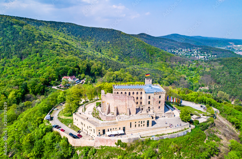 Hambacher Schloss or Hambach Castle, aerial view. Rhineland-Palatinate ...