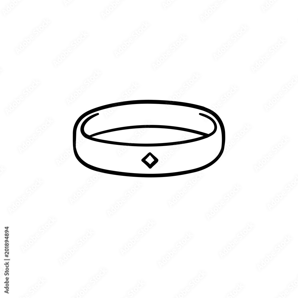 Metal bracelet hand drawn outline doodle icon. Wristband vector sketch ...