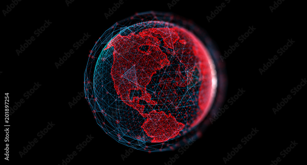 Global International Connectivity Background/Connection lines Around ...