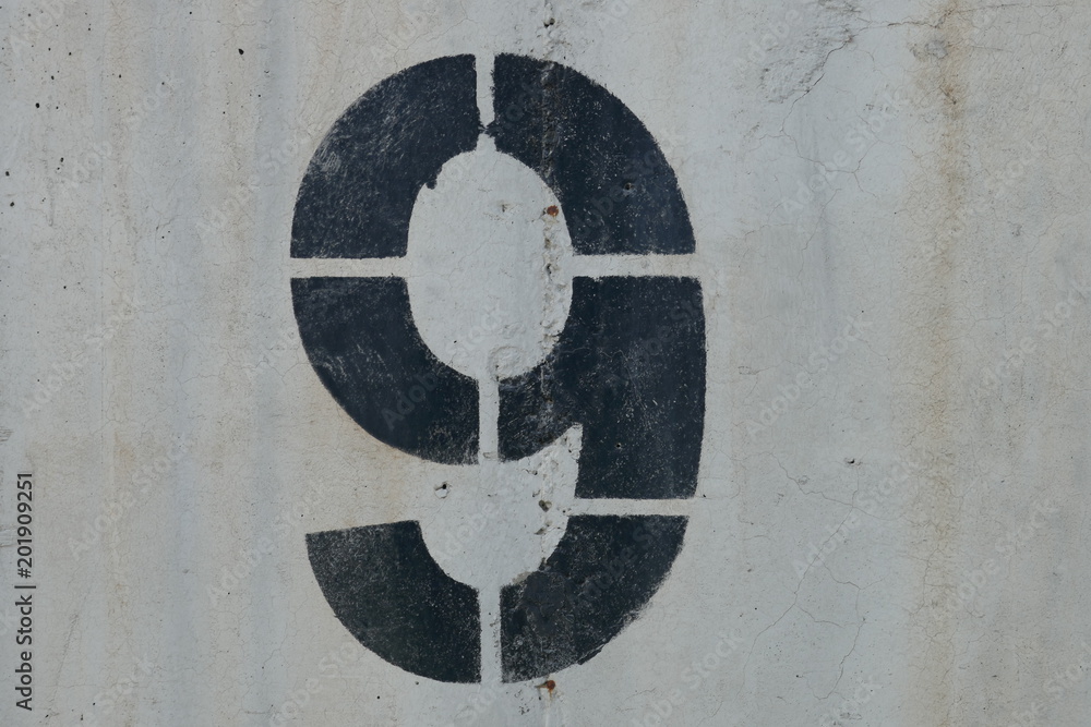 Number 9 caption image Stock Photo | Adobe Stock