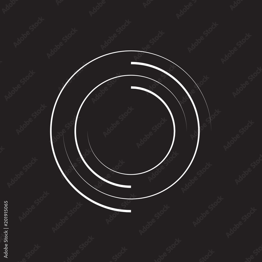 Concentric Circle Elements Backgrounds. Abstract circle pattern. Black and white graphics. Stock ...