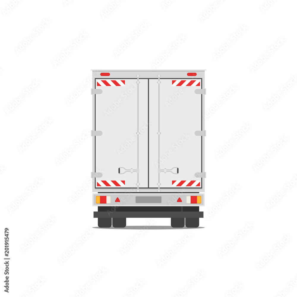 Moving and delivery truck. Back side truck for transportation cargo ...