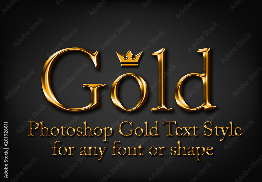 Shiny Gold Text Style Stock Template | Adobe Stock