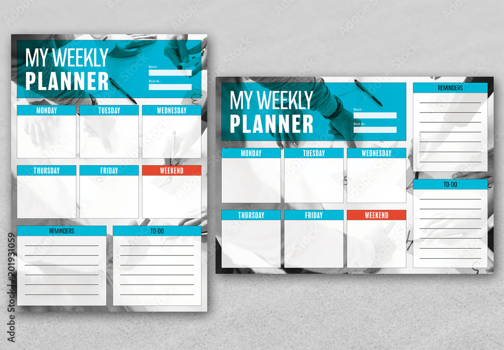Weekly Business Planner Layout Stock Template | Adobe Stock