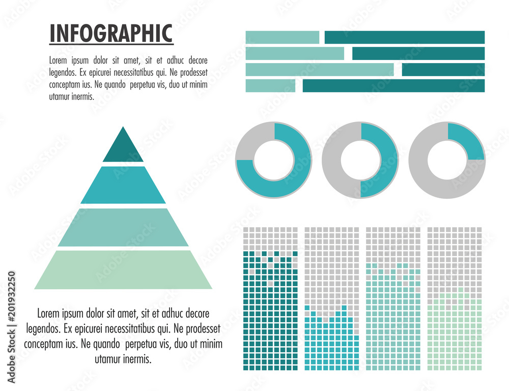Infographic with statistics design on blue and white colors vector ...