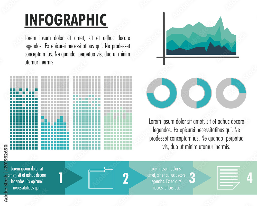 Infographic with statistics design on blue and white colors vector ...