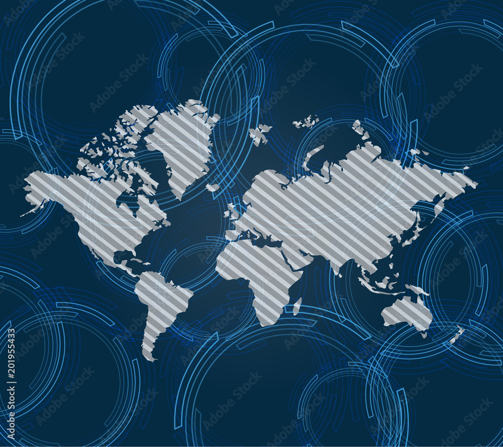 World Map Abstract blue background. Technology background. Stock Photo ...