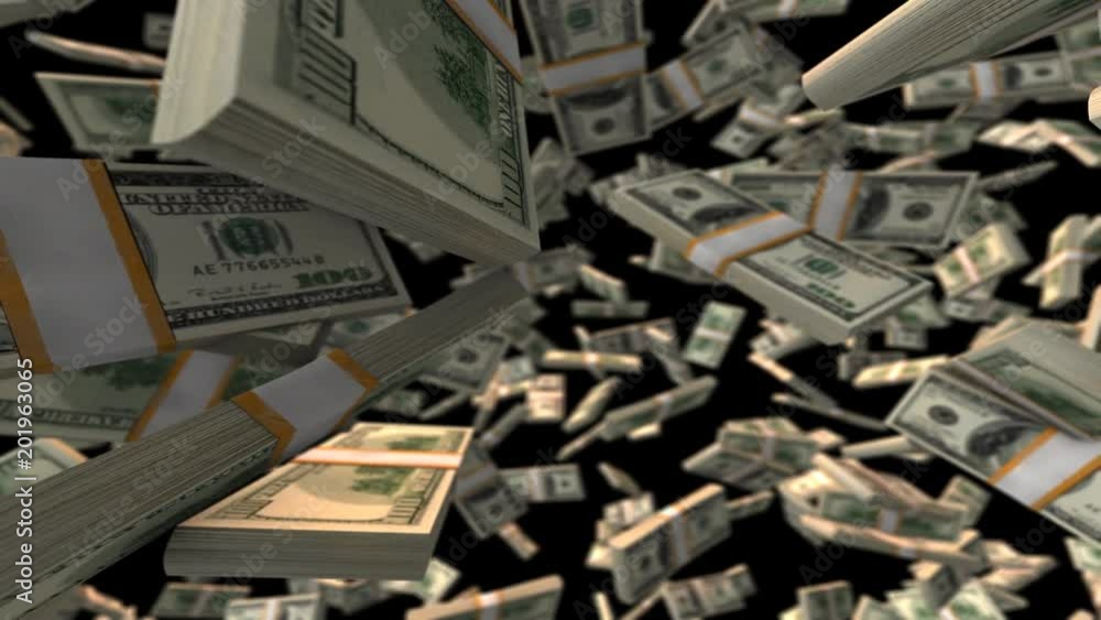 Flying Dollars Stacks banknotes with transparent background Beautiful ...