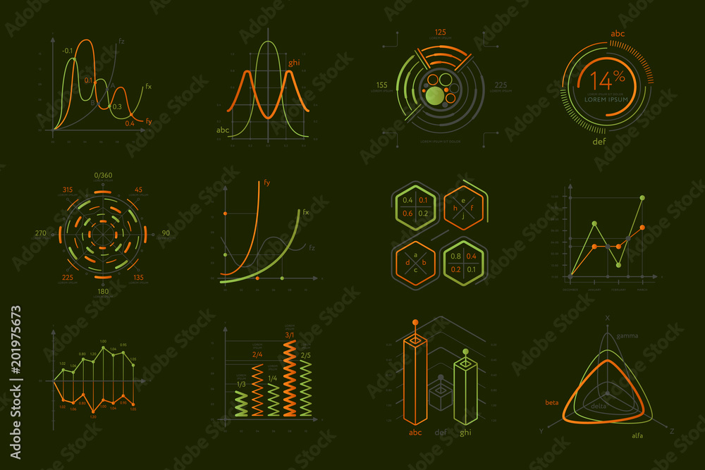 Infographics set for business presentation. Abstract data visualization ...