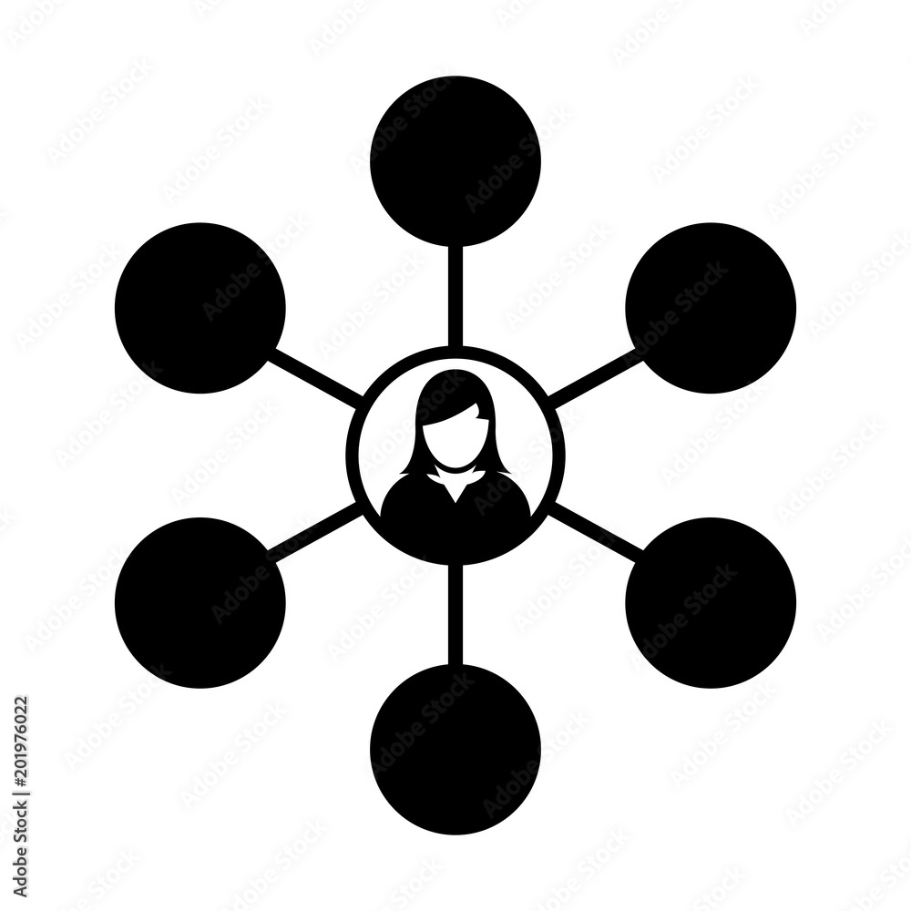 Social Network Icon Vector Person Female Symbol for Multiple Sharing ...