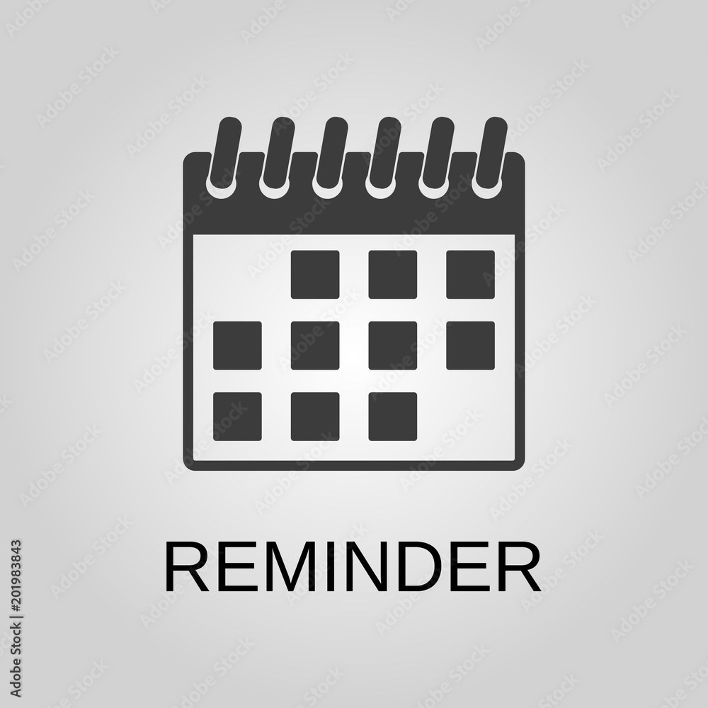 Reminder icon. Reminder symbol. Flat design. Stock - Vector ...