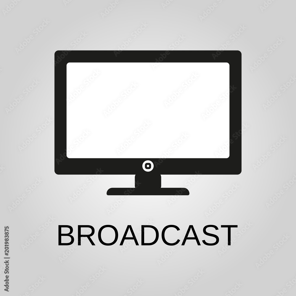 Broadcast icon. Broadcast symbol. Flat design. Stock - Vector ...