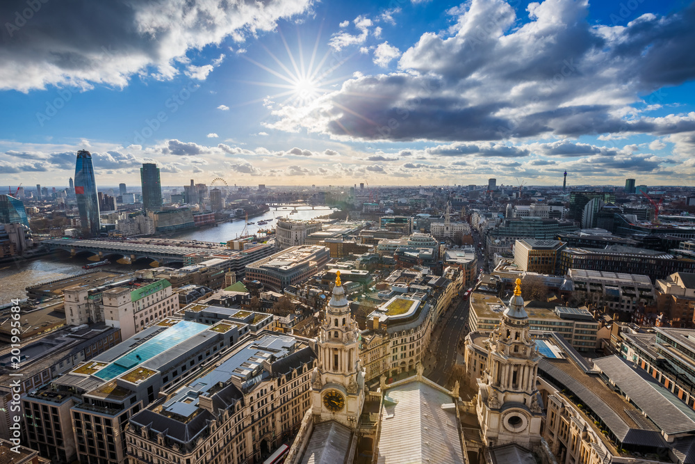 London, England - Panoramic skyline view of London taken from St. Paul ...