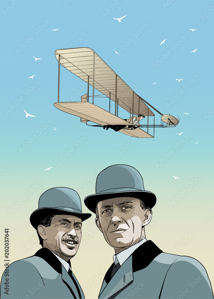 Wright brothers Stock Vector | Adobe Stock