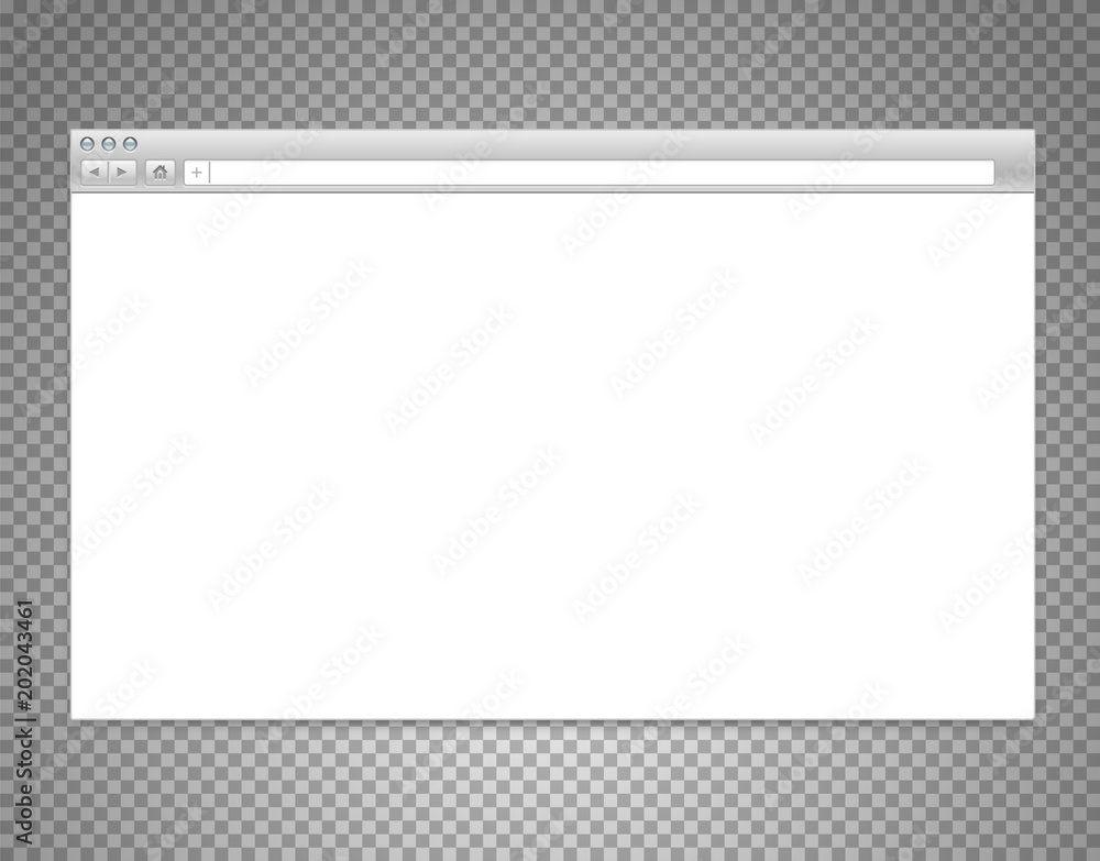 Website window mockup isolated on transparent background. Layered ...