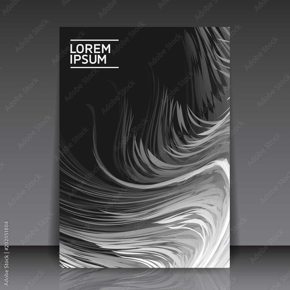 Abstract Flyer Template with White Ink on Black Background for Your ...