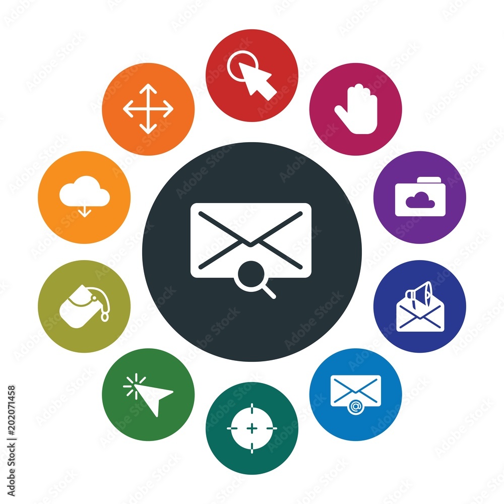 cloud and networking, cursors, design, email Infographic Colorful fill ...