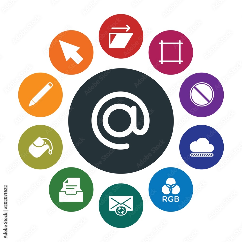 cloud and networking, cursors, design, email Infographic Colorful fill ...