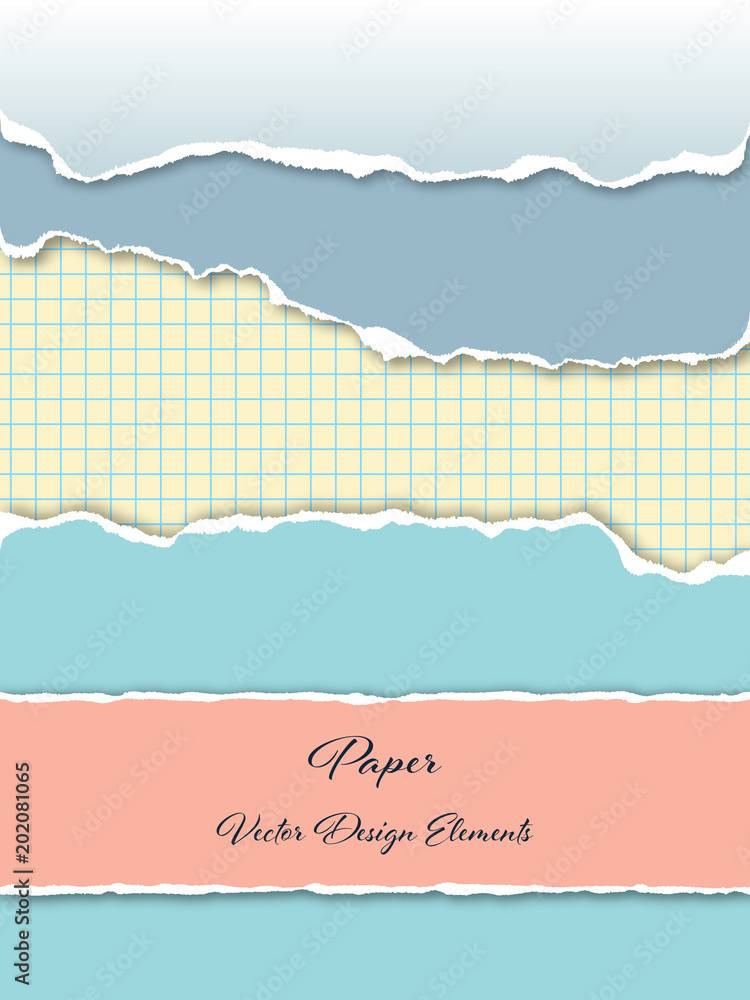 Torn paper. Ripped paper edges. Template for banner or poster. Vector ...