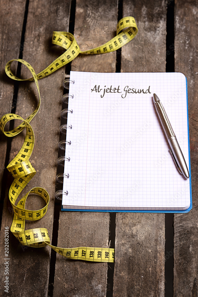 Block mit Stift - Ab jetzt Gesund Stock-Foto | Adobe Stock