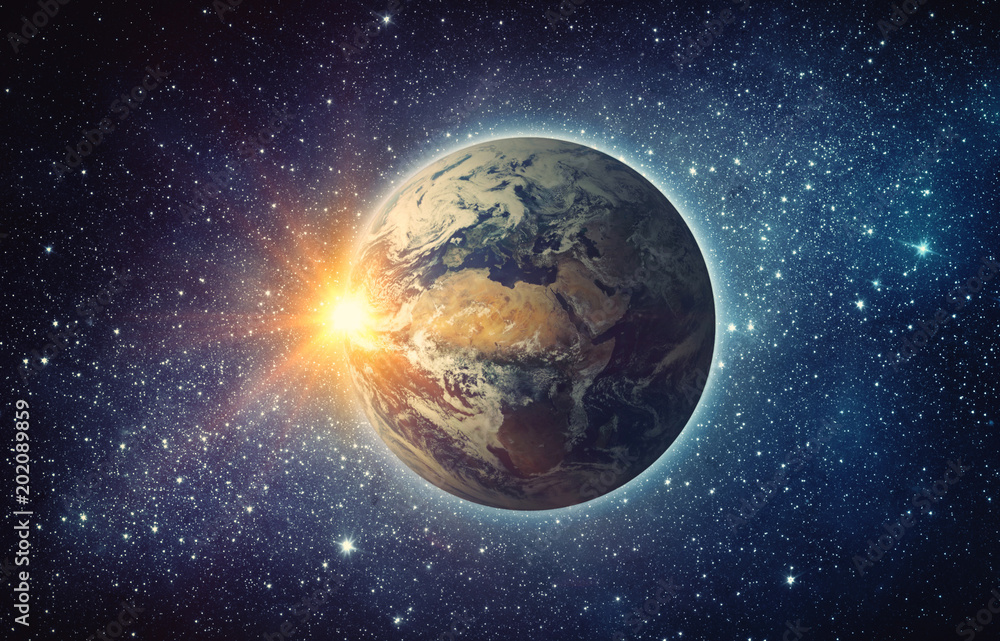 Planet Earth And Sun