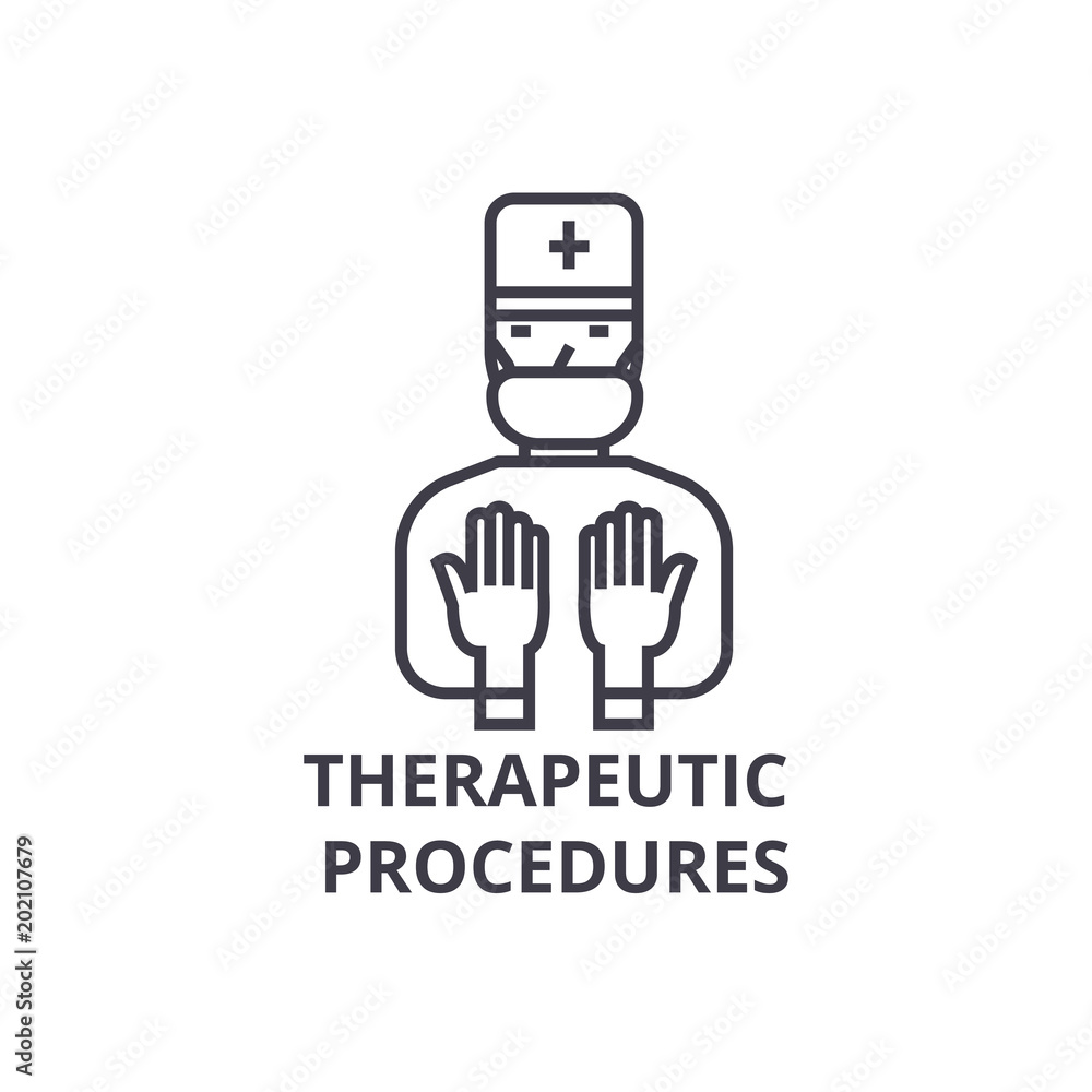 therapeutic procedures thin line icon, sign, symbol, illustation ...