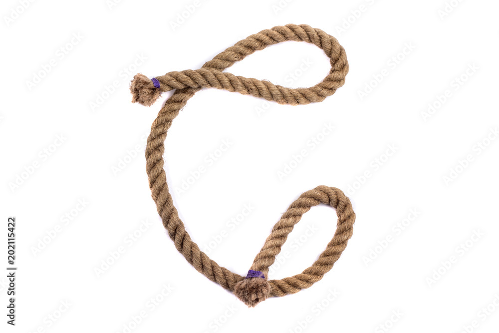 Alphabet from the rope letter c Stock Photo | Adobe Stock