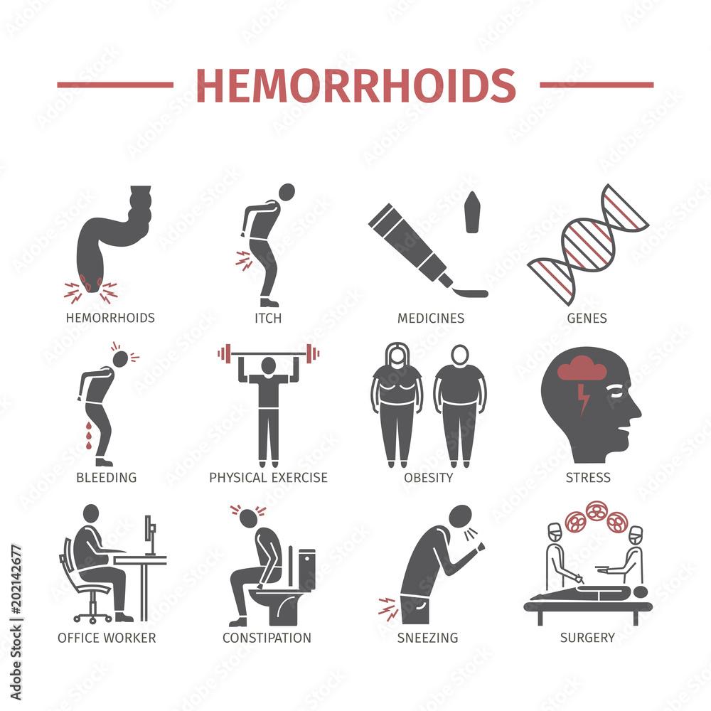 Hemorrhoids icon Infographics. Signs for web graphics. Stock ...