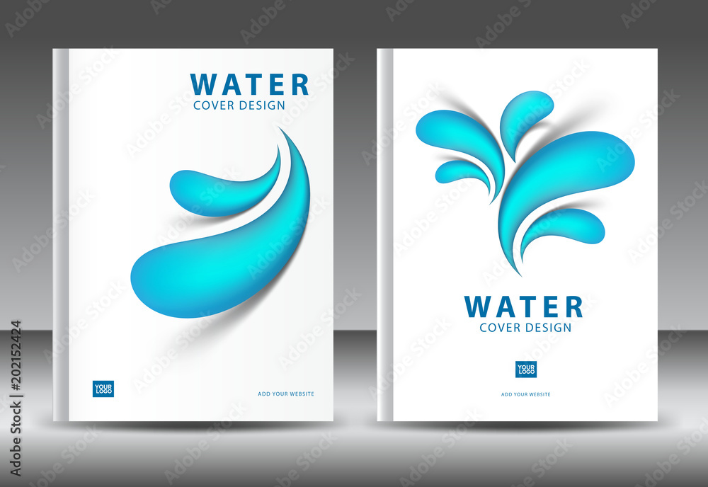 Cover design template vector for water Business, Annual report ...