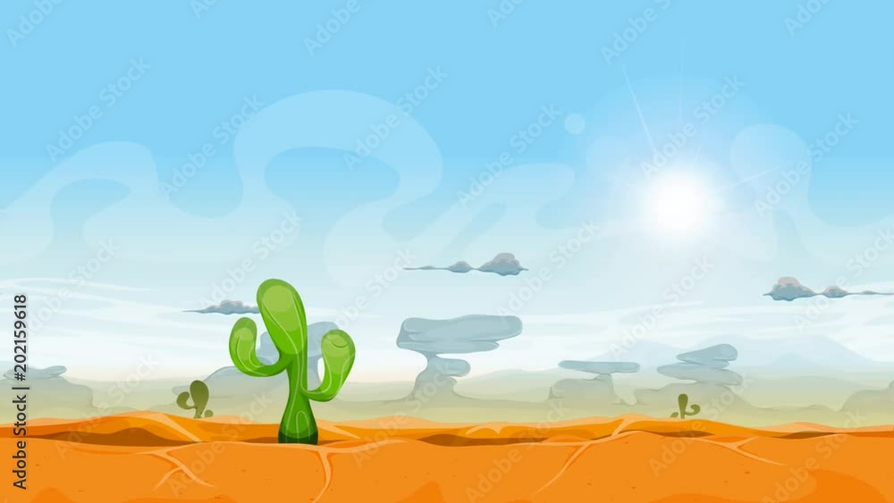 Seamless Western Desert Landscape Animation/ Seamless looped animation ...