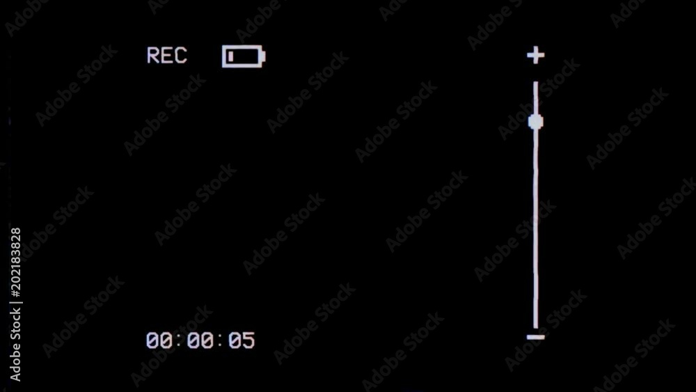 The screen of a VHS VCR recorder showing an empty blinking battery ...