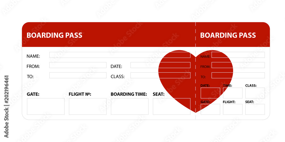 Red boarding pass Stock Vector | Adobe Stock