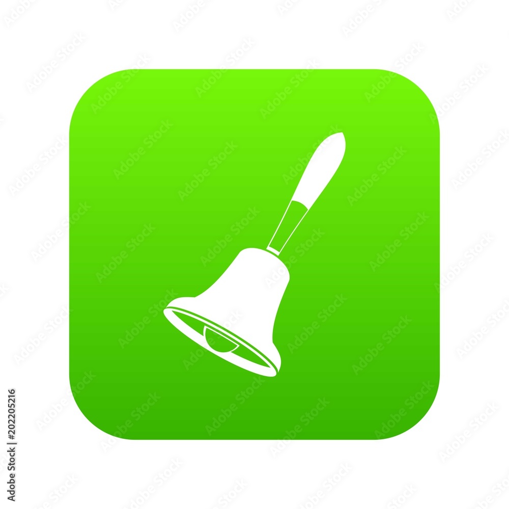 Bell icon digital green for any design isolated on white vector ...