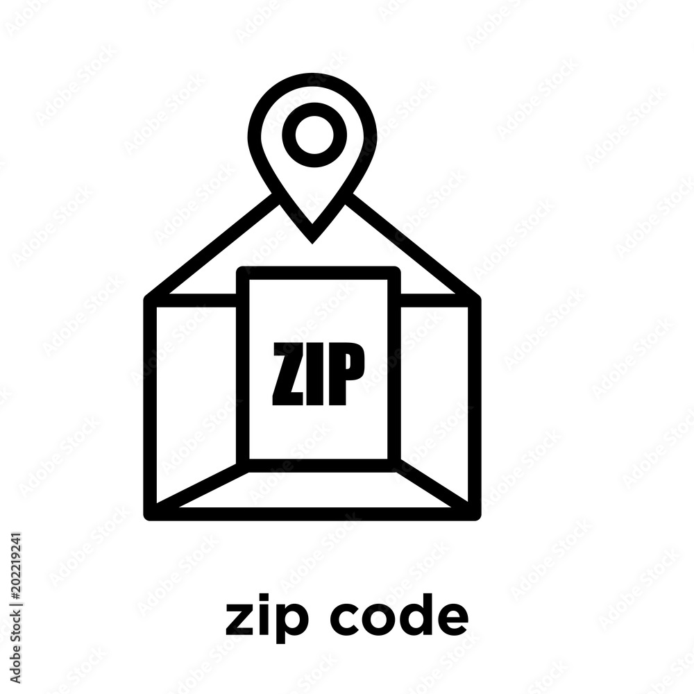 zip code icon isolated on white background Stock Vector | Adobe Stock