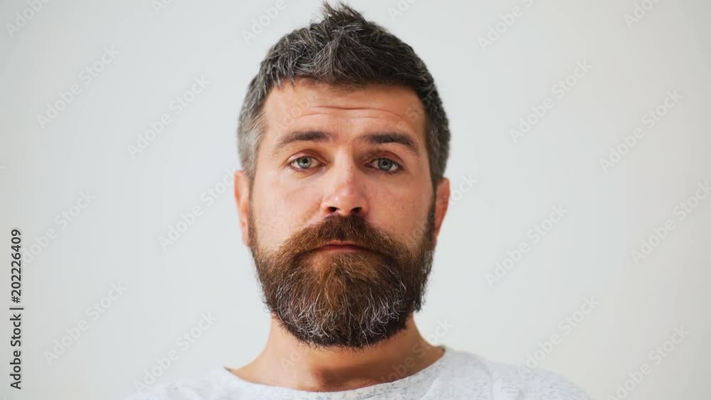 Video „Male facial emotions. Bearded man with different expressions ...