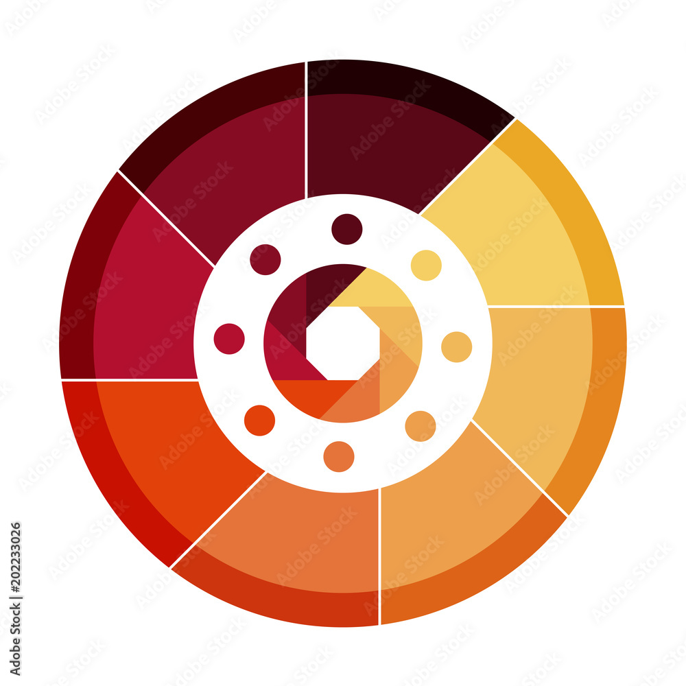 InfographicInfographic Pie-chart template with 8 options in orange ...