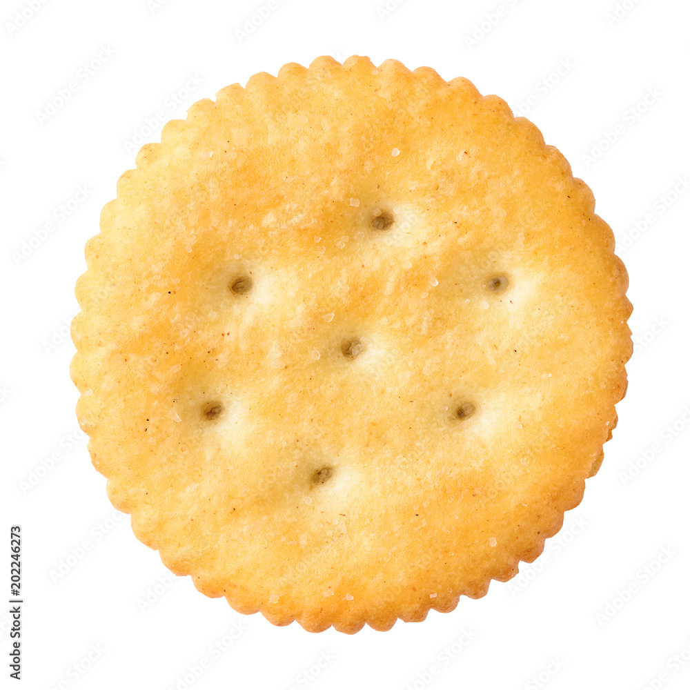 round cracker isolated on white background Stock Photo | Adobe Stock