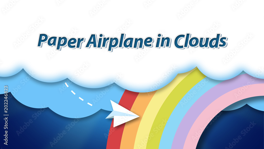 Paper Airplane Sky Title Stock Template | Adobe Stock